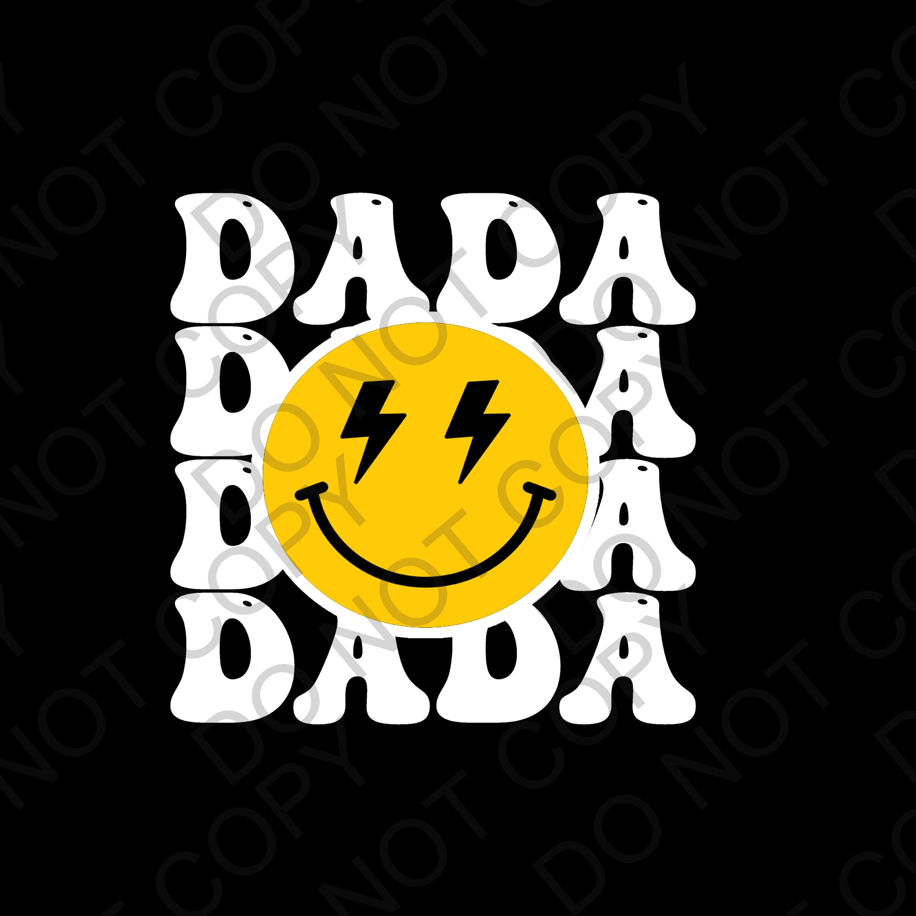 Dad Smiley Face White Lettering PNG - Etsy