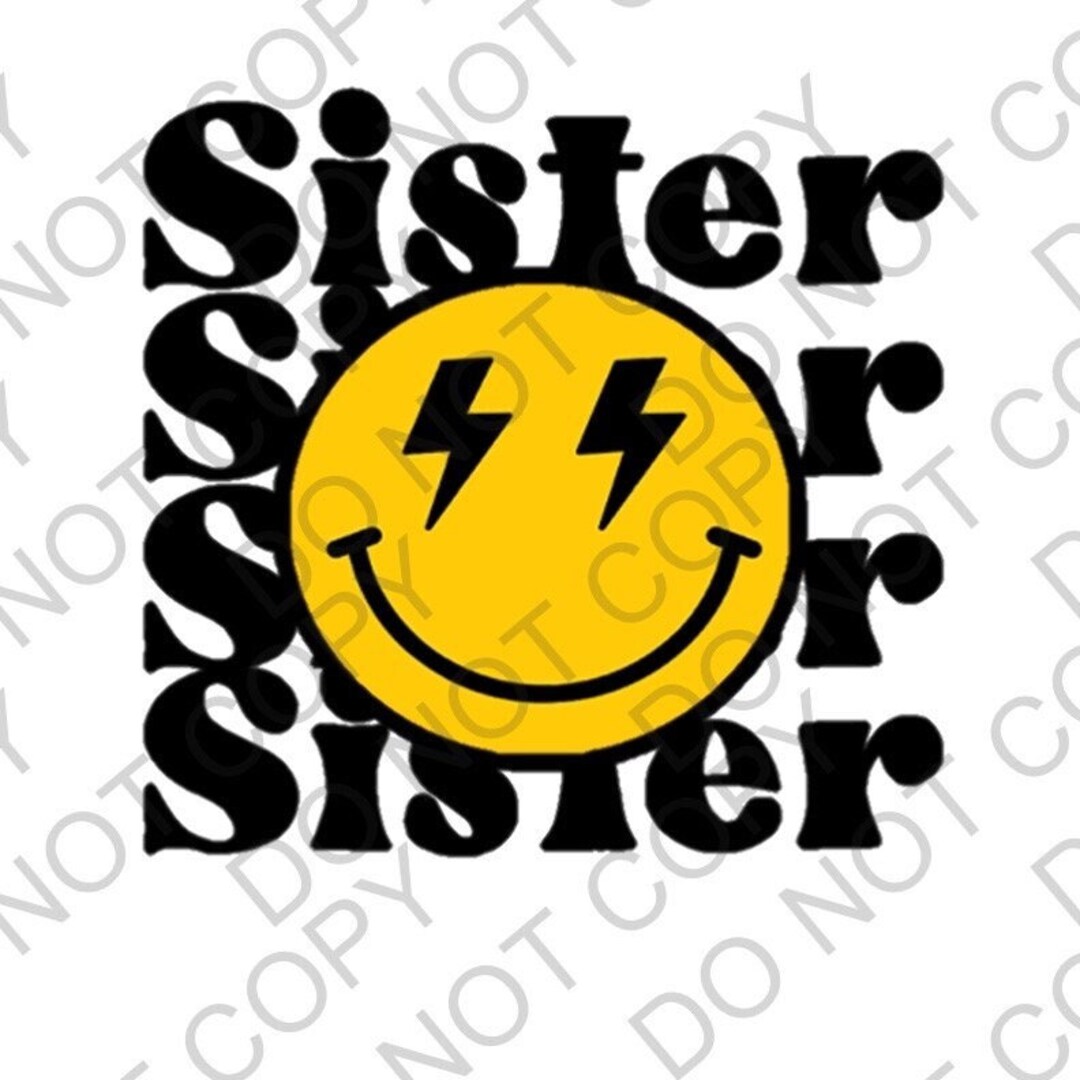 Sister Smiley Face PNG - Etsy