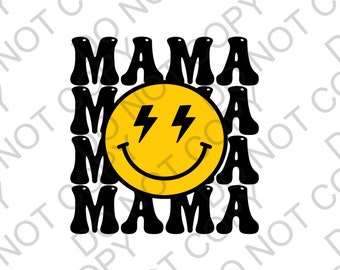 Comfort Colors Retro Smiley Mama Shirt, Mom Shirt for Mom for Mother's ...