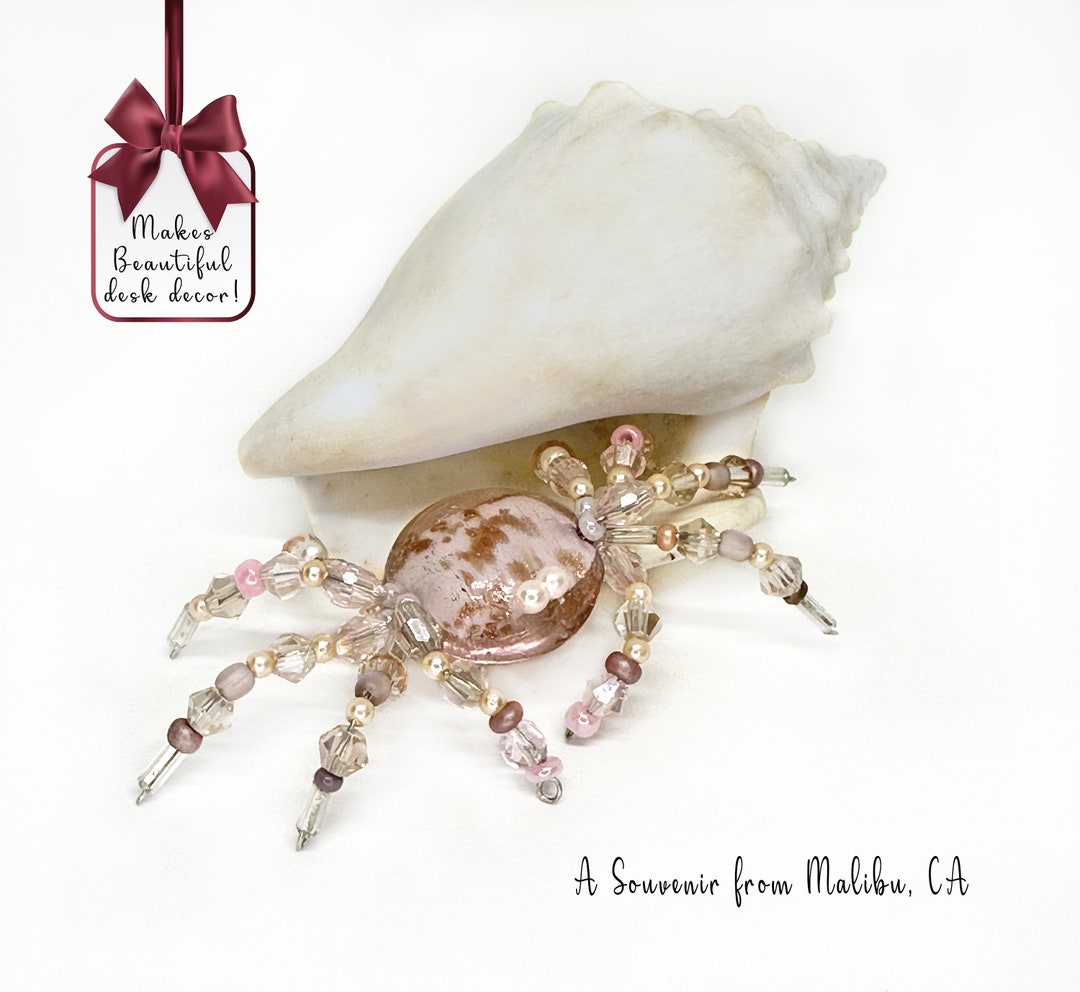 Beaded Hermit Crab With Malibu Seashell, Coastal Decor - Etsy
