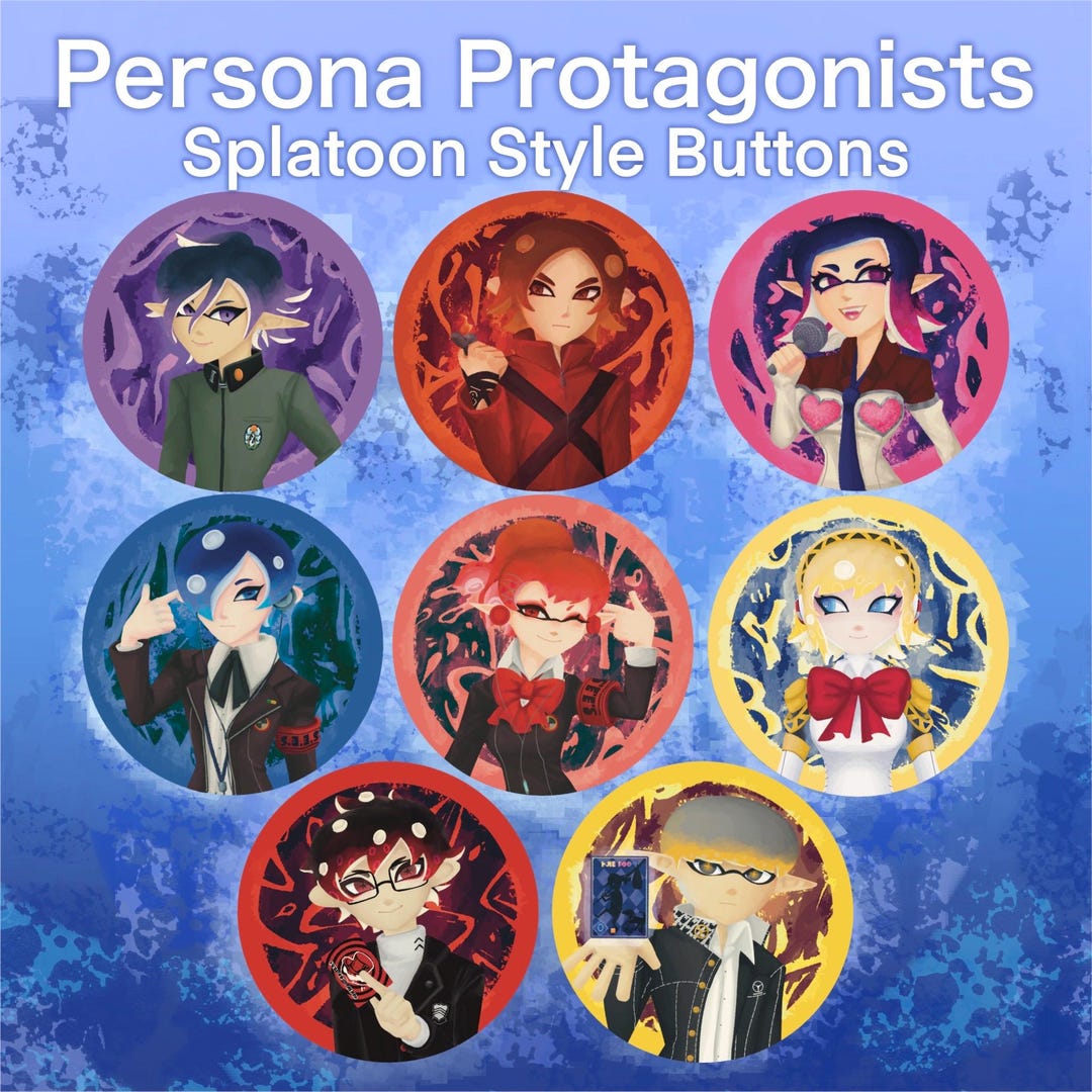 Persona Protagonist Splatoon Buttons - Etsy