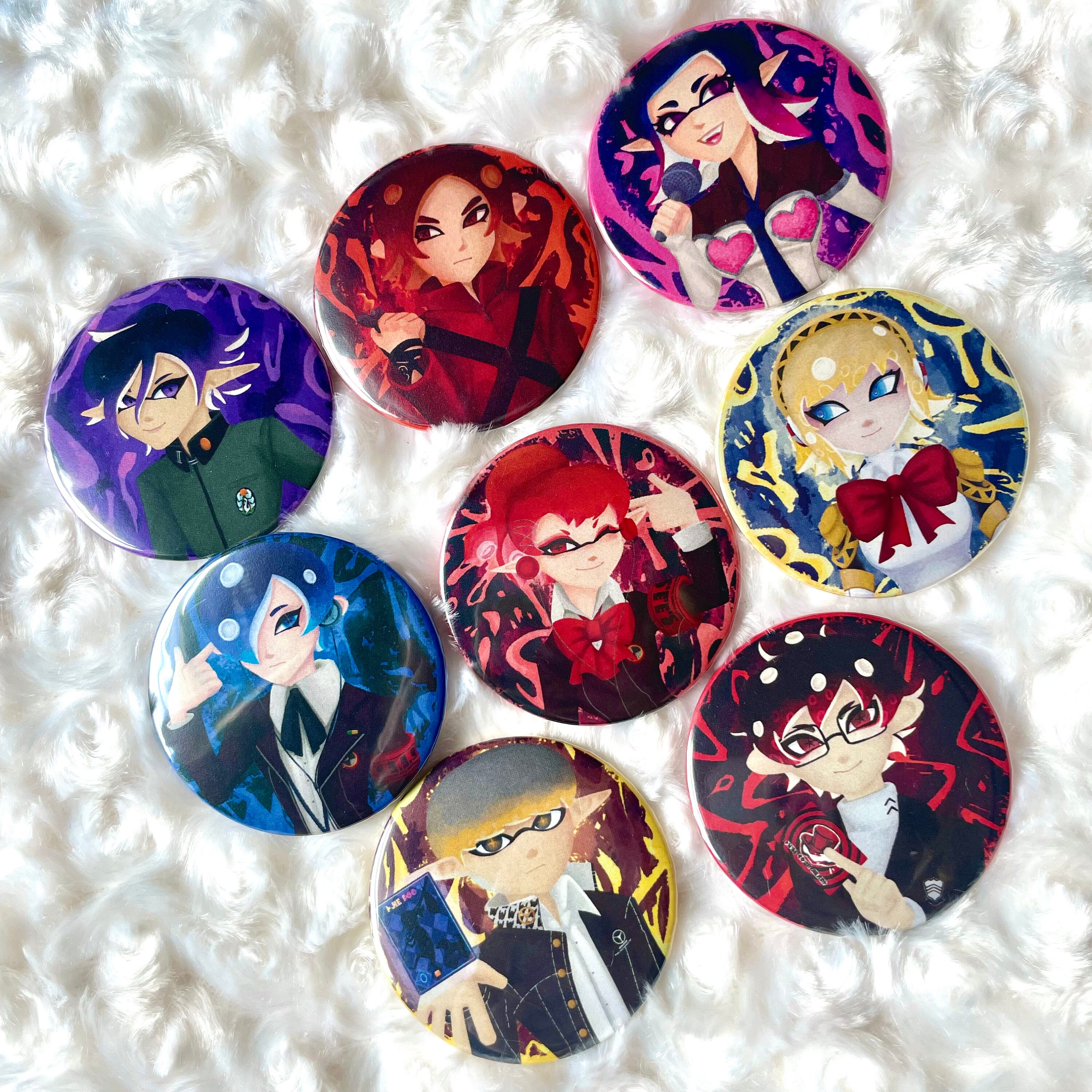Persona Protagonist Splatoon Buttons - Etsy