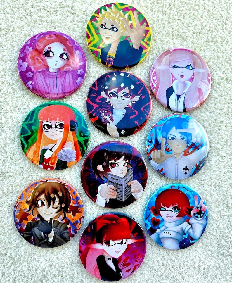 Persona 5 Splatoon Buttons - Etsy