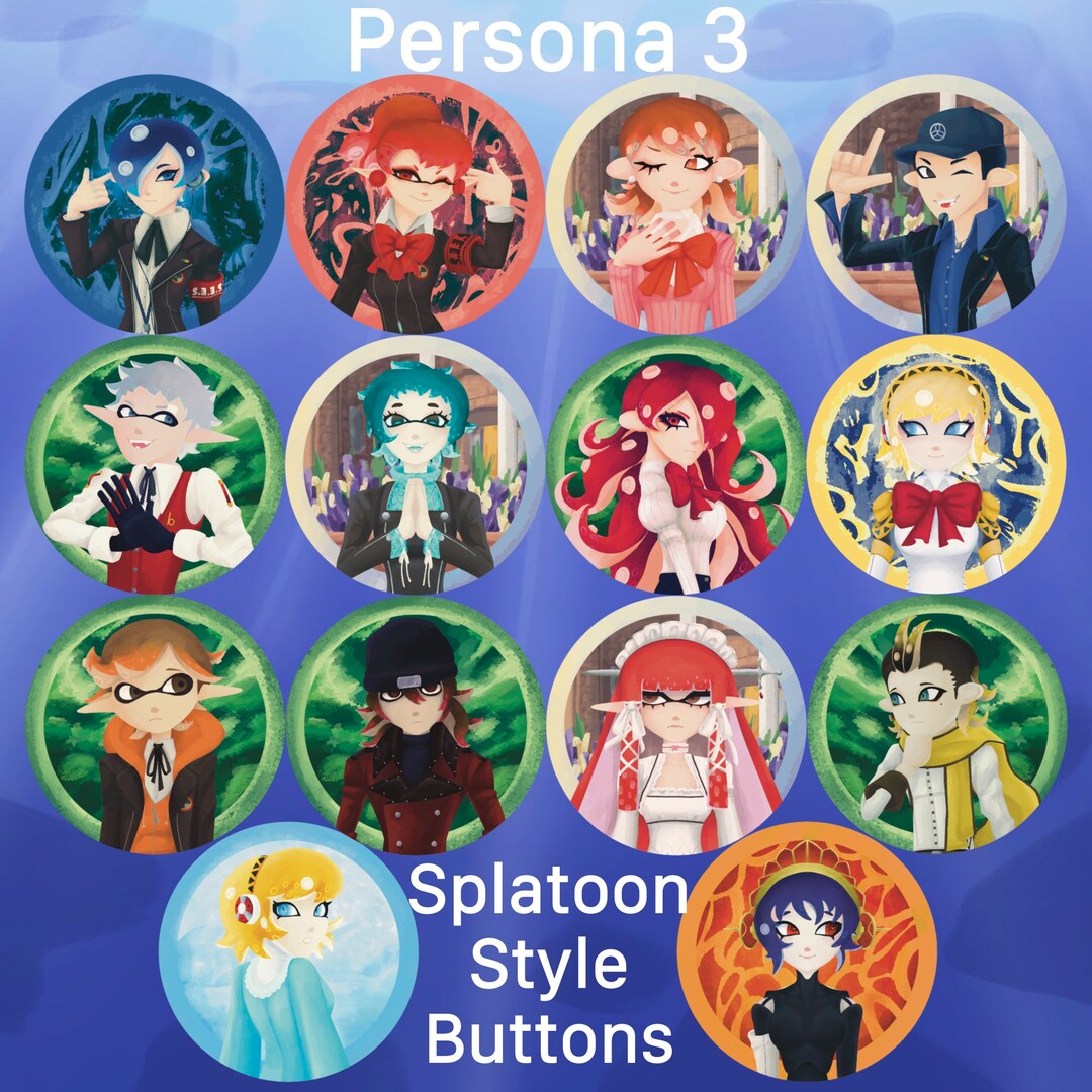 Persona 3 Splatoon Buttons - Etsy
