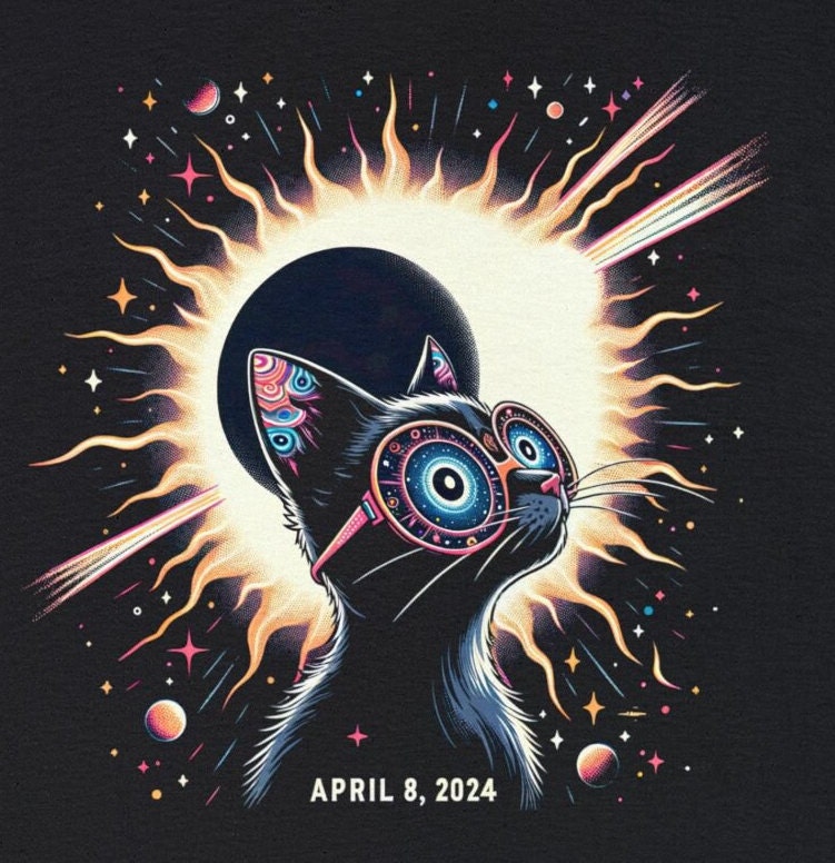 Solar Eclipse 2024 Kitty Space Kitty - Etsy