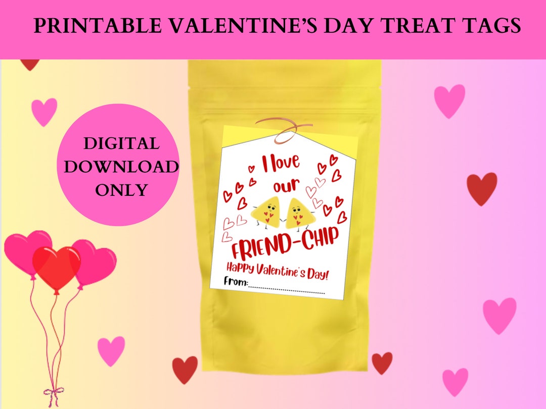 Kids Valentine Tags, Printable Valentines Day, Treat Tags,printable ...