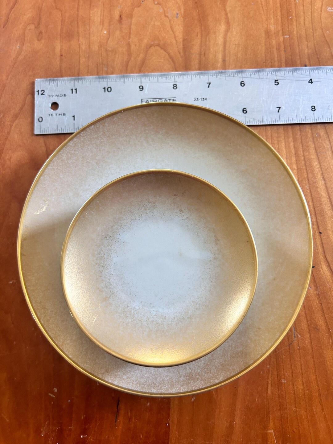 Elegant Gold Ombre Rim Small Plates, Mid-century Modern Style - Etsy