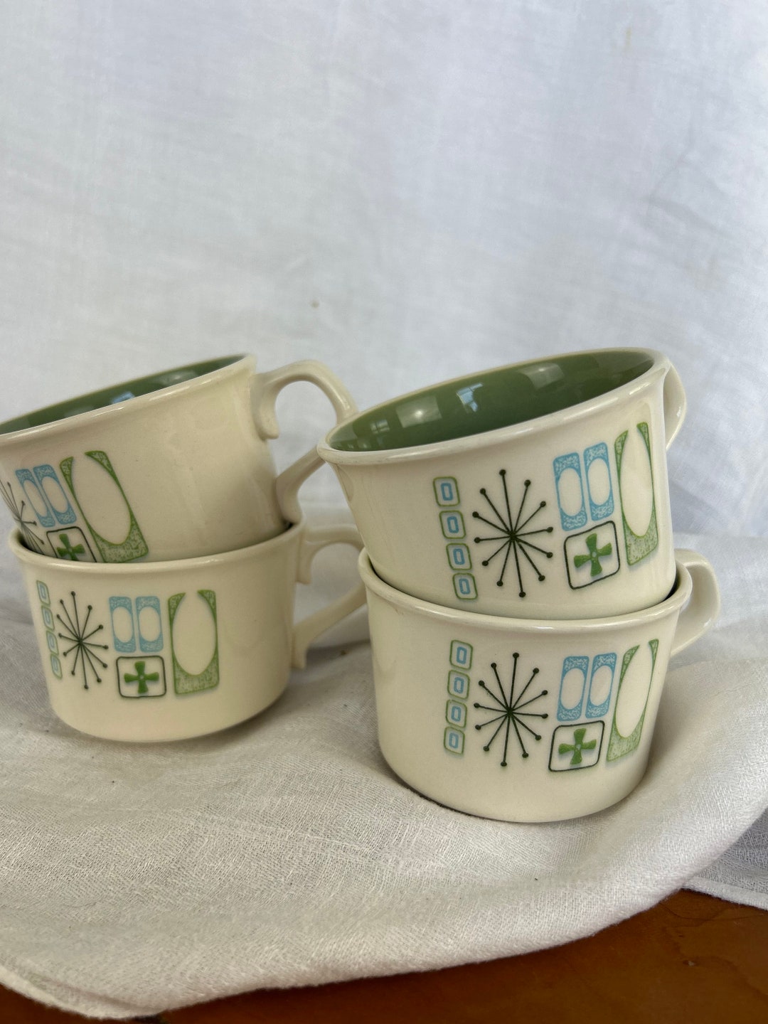 Vintage Coffee Cups. Retro-futuristic Atomic Age Design on - Etsy