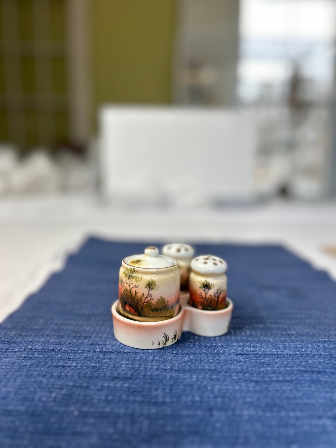 Vintage Japanese Cruet Set, Hand-painted Salt, Pepper, Mustard - Etsy