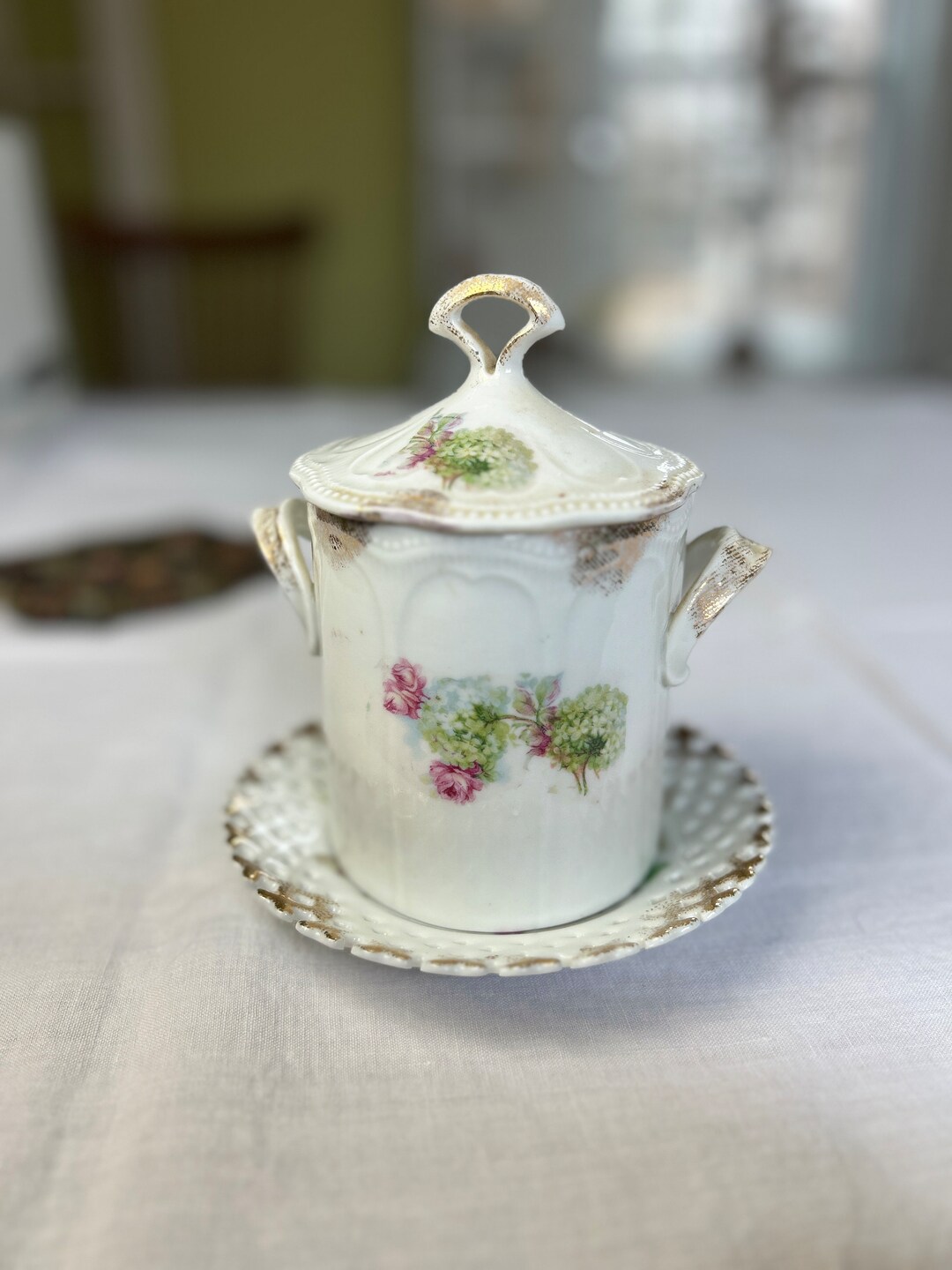 Unusual Porcelain Container Cottage Core Floral to Hide Your Jam Jars ...