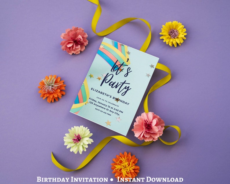 Birthday Invitation Printable, Editable Birthday Invitation Card ...