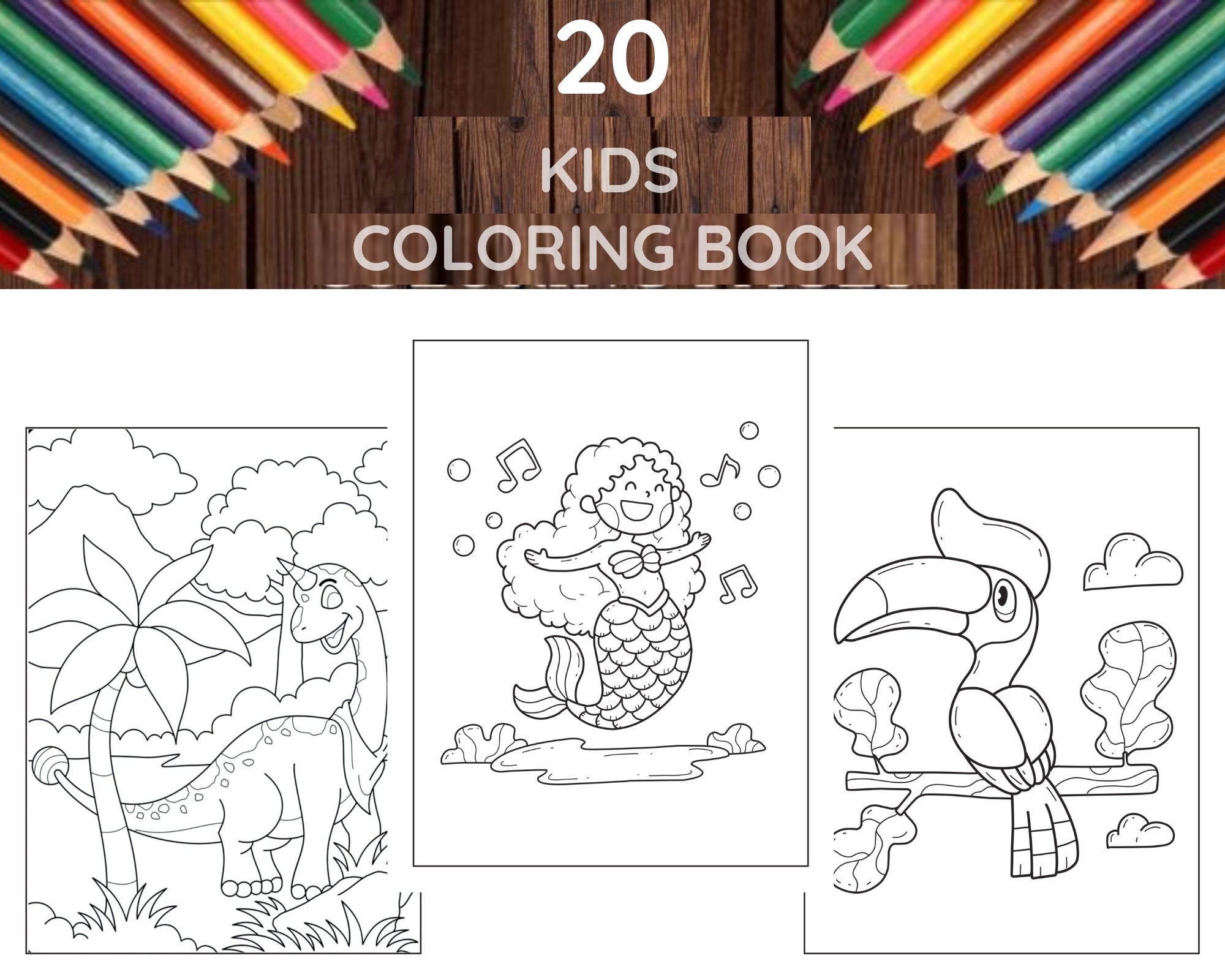 Printable Coloring Book for Kids Kids Coloring Activities - Etsy
