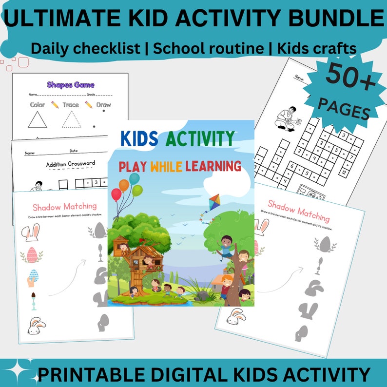 56 Digital Printable Kids Activities Home Learning Kids - Etsy