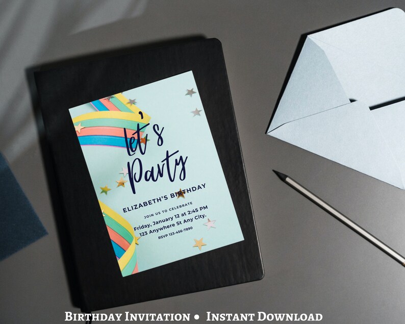 Birthday Invitation Printable, Editable Birthday Invitation Card ...