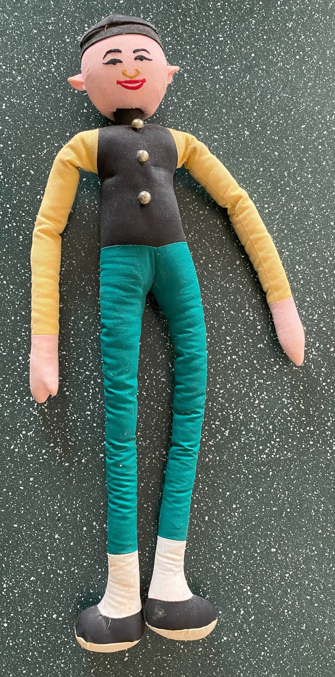 Vintage Asian/chinese Doll With Long Arms & Legs Embroidered Face ...