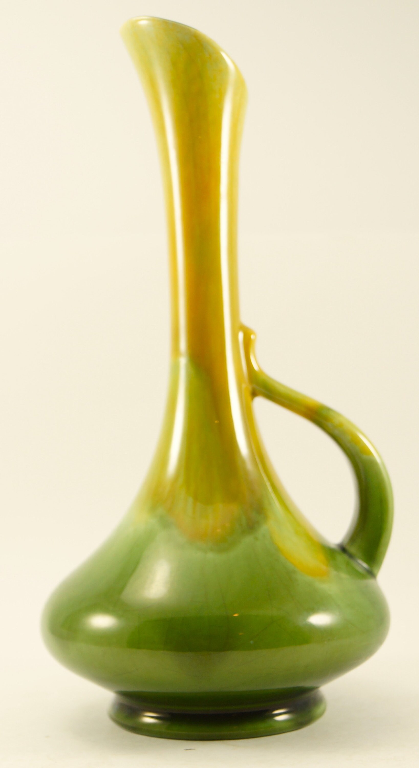 Vintage 1940's-1960's Haeger Pottery Handle Ewer Vase Vibrant Yellow to ...