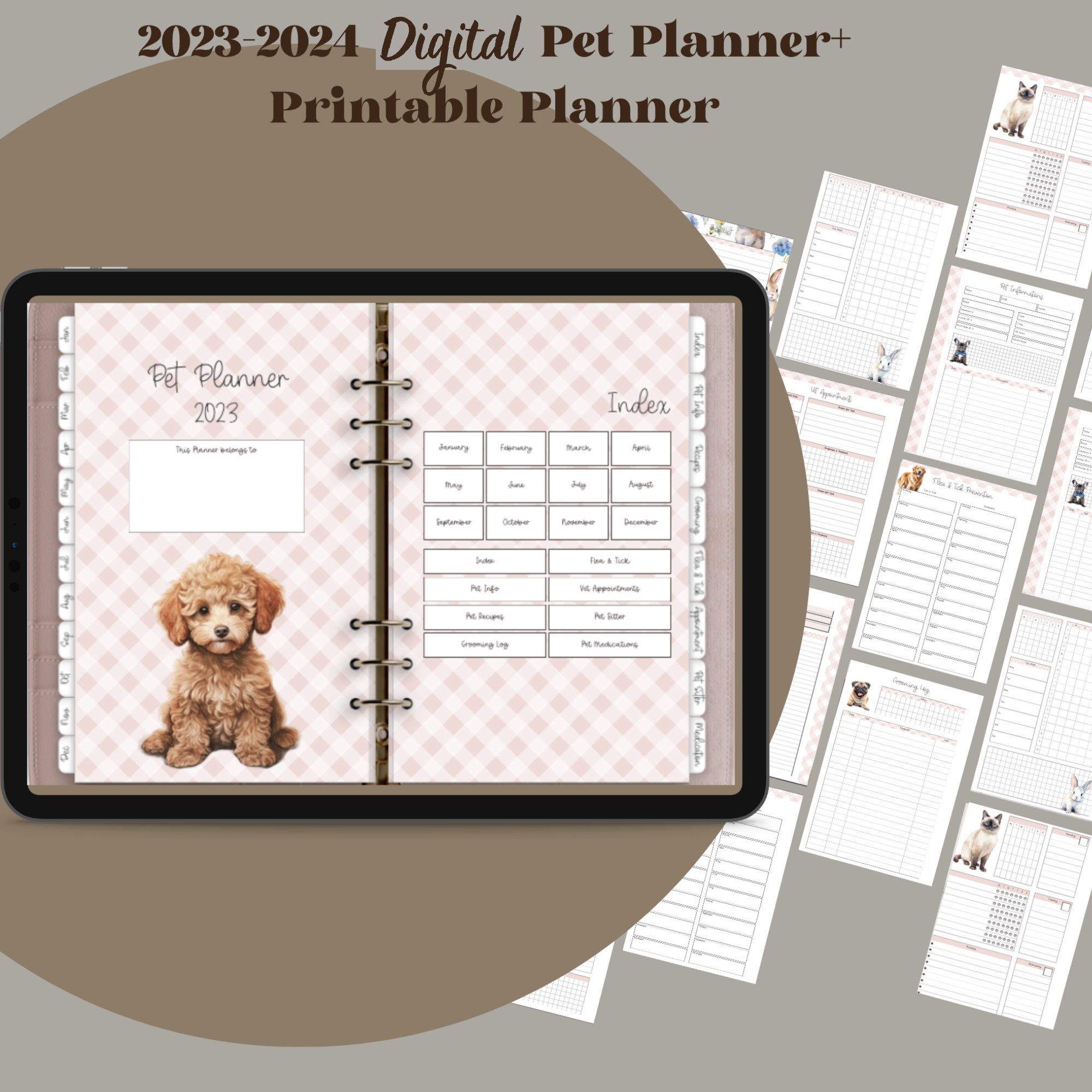 2023-2024 Dijital Pet Planner Printable Pet Planner Bundle - Etsy