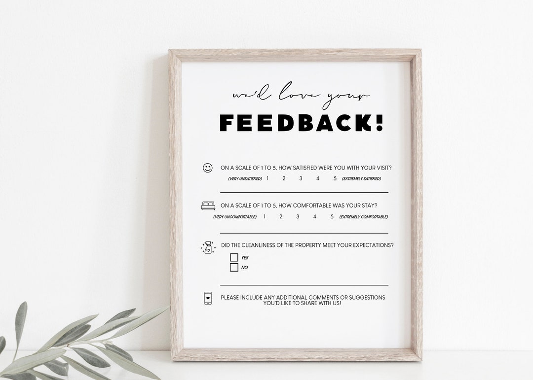 Guest Experience Survey | Host Feedback/comments/suggestions Card ...
