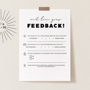 Guest Experience Survey | Host Feedback/comments/suggestions Card ...