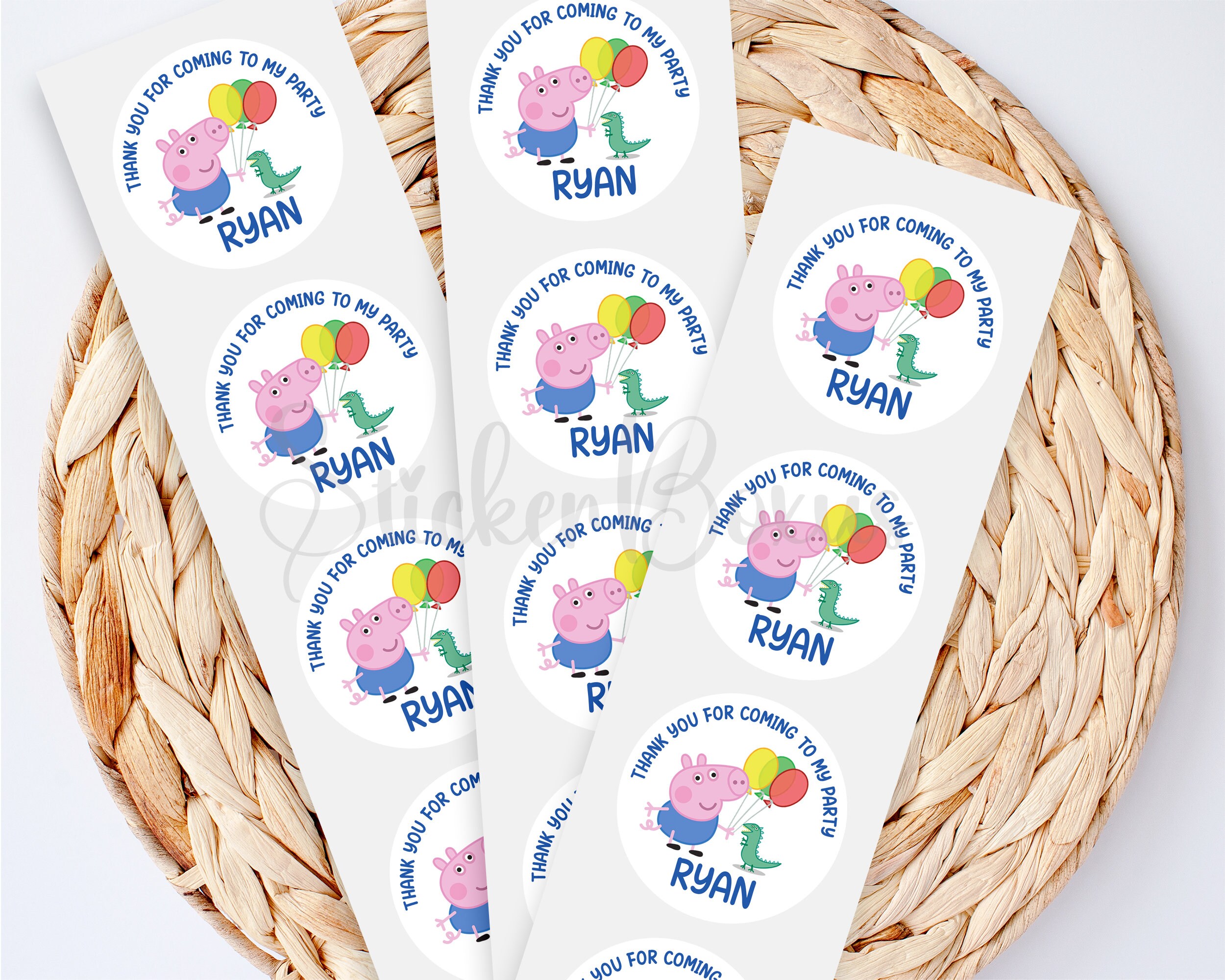 George Pig Birthday Stickers | Personalized George Pig Stickers ...