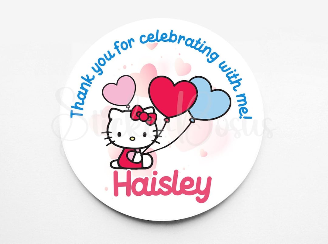 Hello Kitty Birthday Birthday Stickers | Personalized Hello Kitty ...
