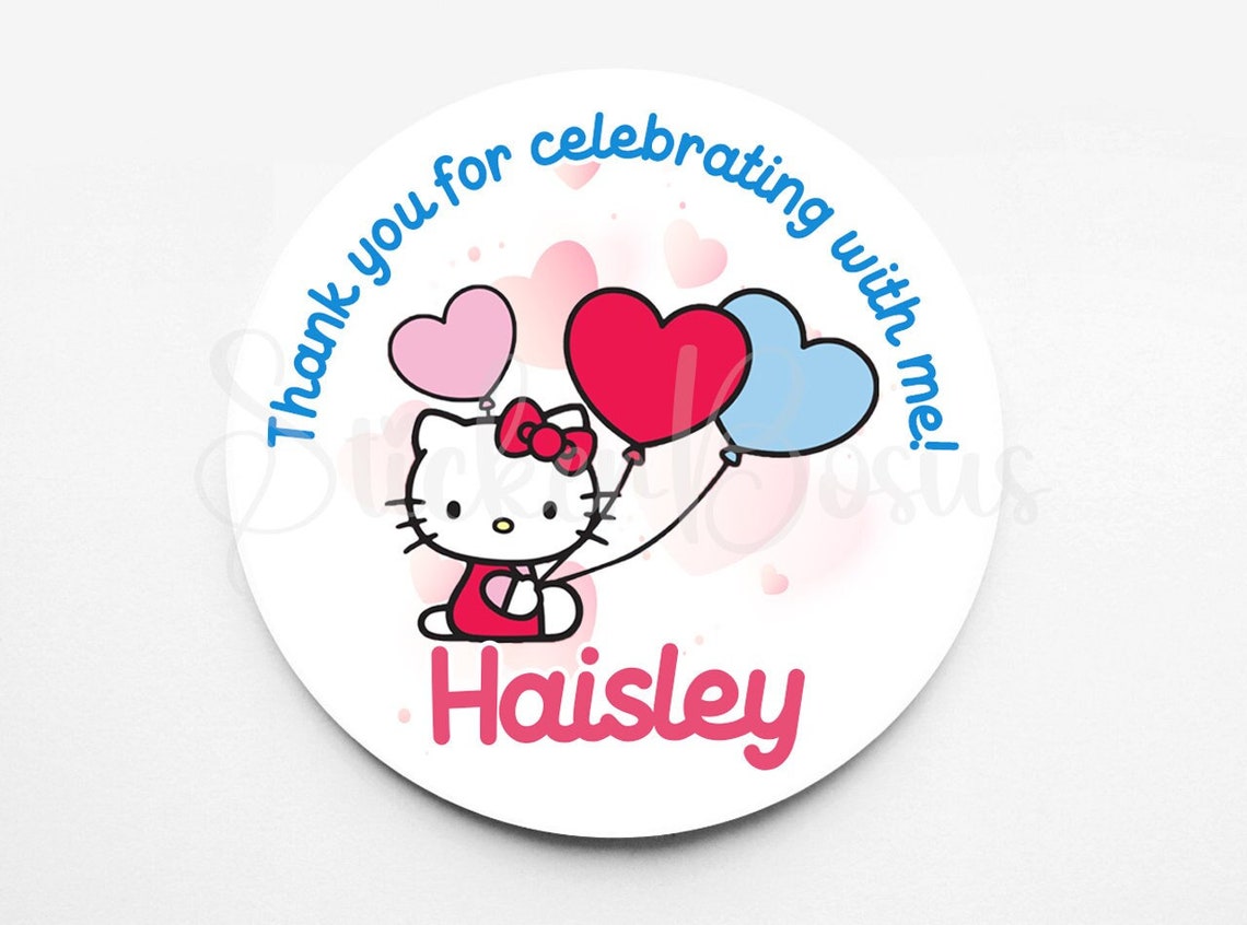 Hello Kitty Birthday Birthday Stickers Personalized Hello - Etsy