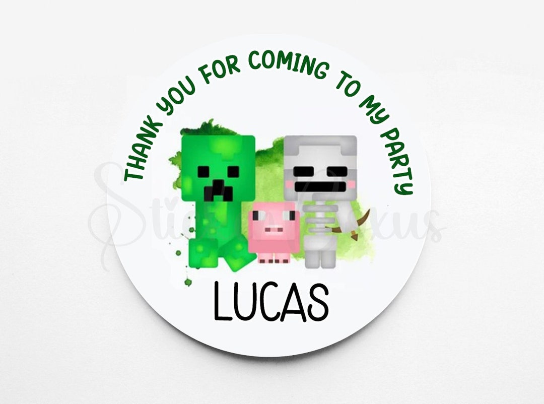 Minecraft Birthday Stickers | Personalized Minecraft Stickers | Custom ...