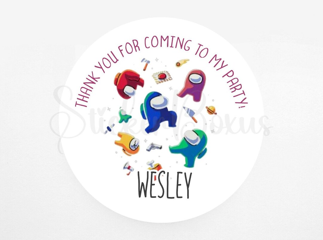 Among Us Birthday Stickers | Personalized Among Us Stickers | Custom ...