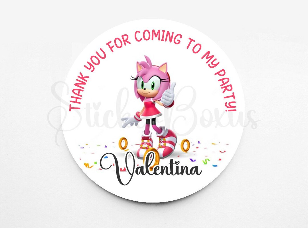 Amy Rose Birthday Stickers | Personalized Sonic Stickers | Custom ...