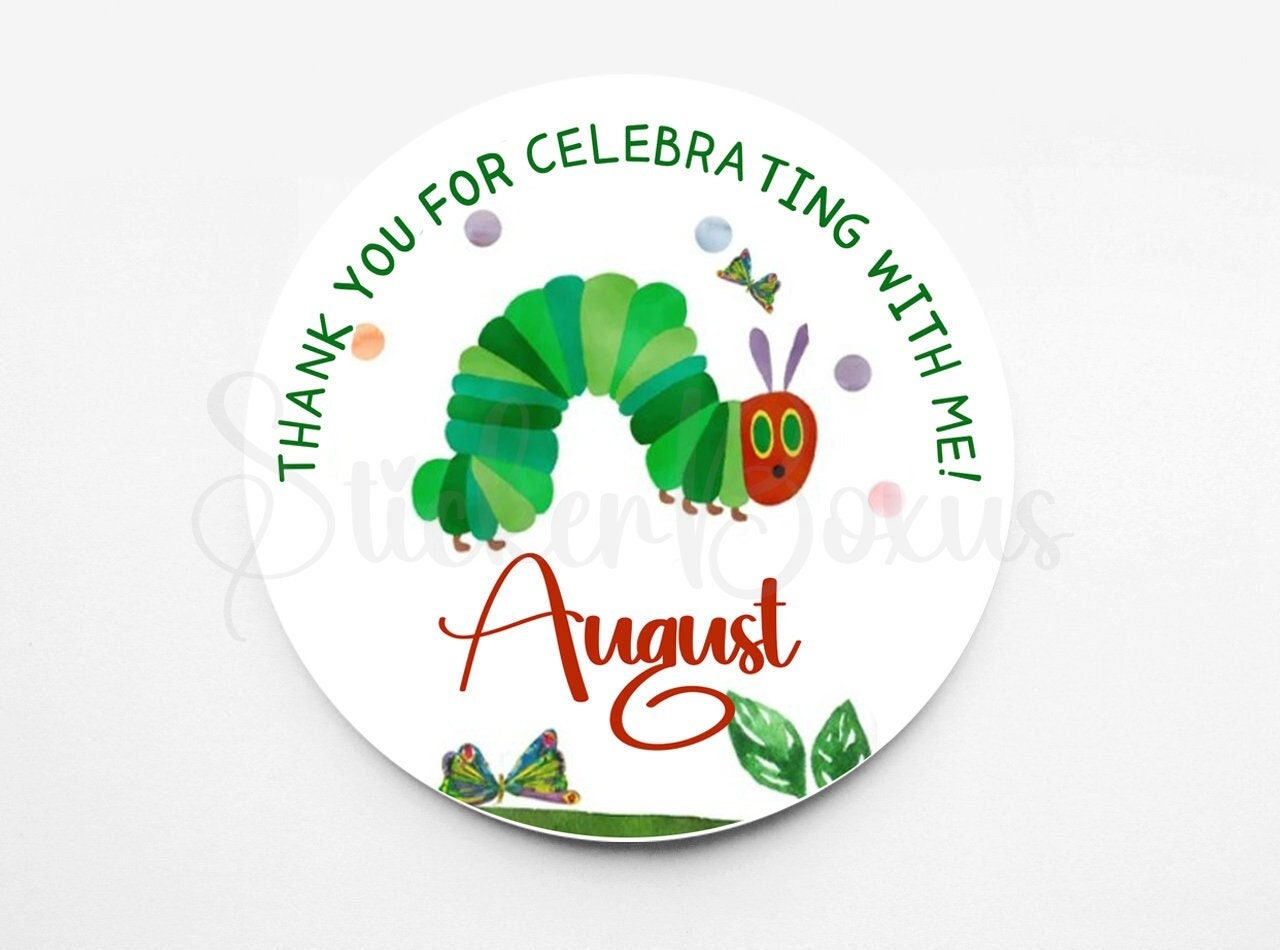 Very Hungry Caterpillar Birthday Stickers Personalized Caterpillar ...