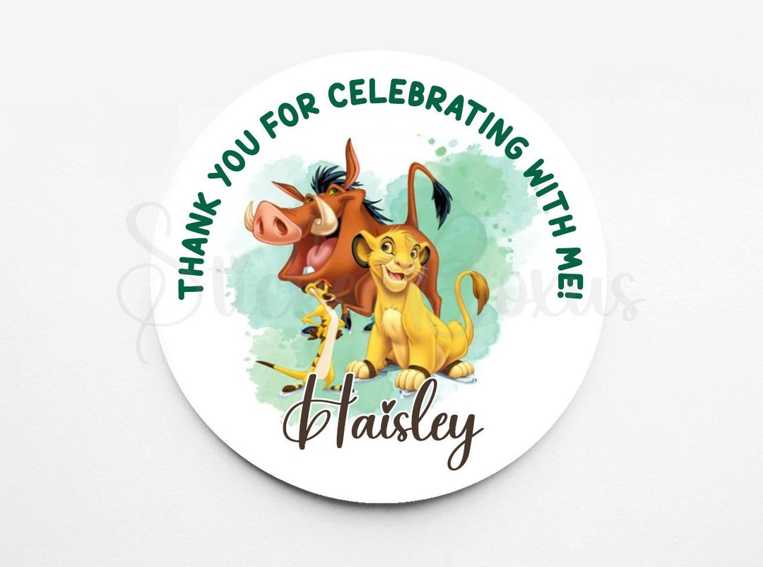 Lion King Birthday Stickers | Personalized Lion King Stickers | Custom ...