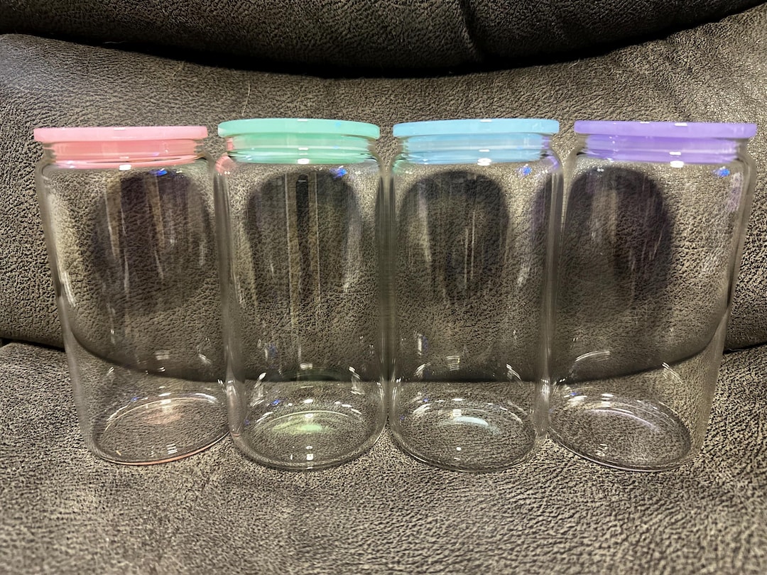 16 Oz. Clear Libbey Cups With Colored Lids - Etsy