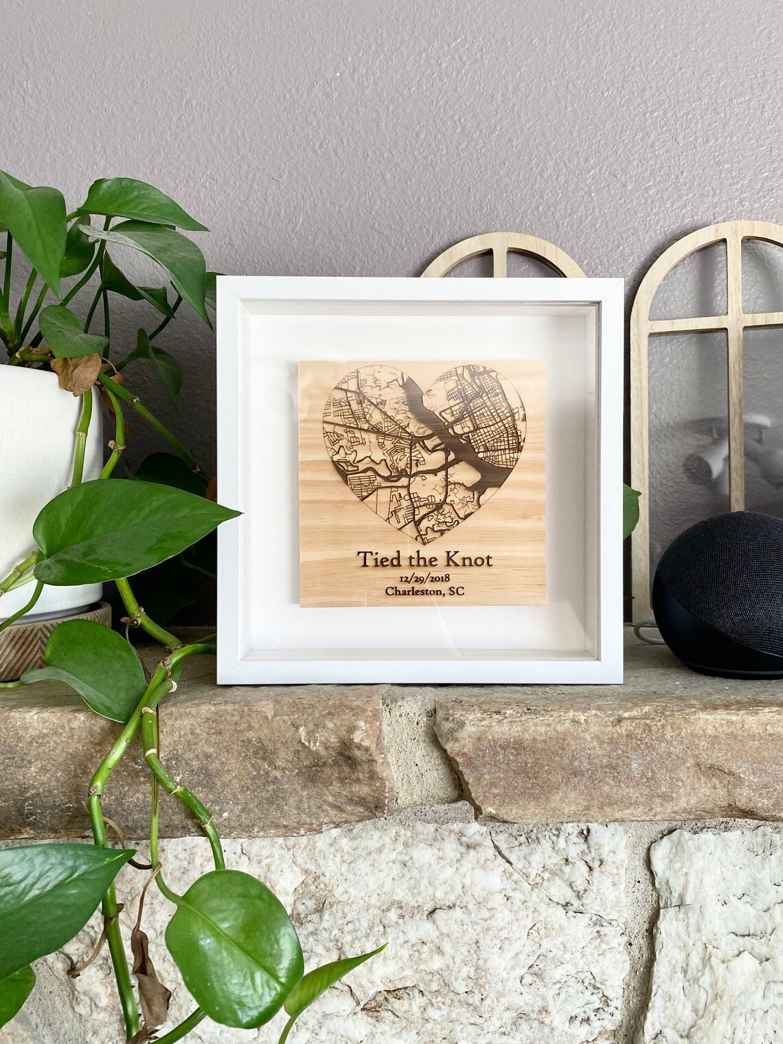 Laser Engraved Wood Map Gift Wedding Gift Newly Wed Couple Gift Custom ...