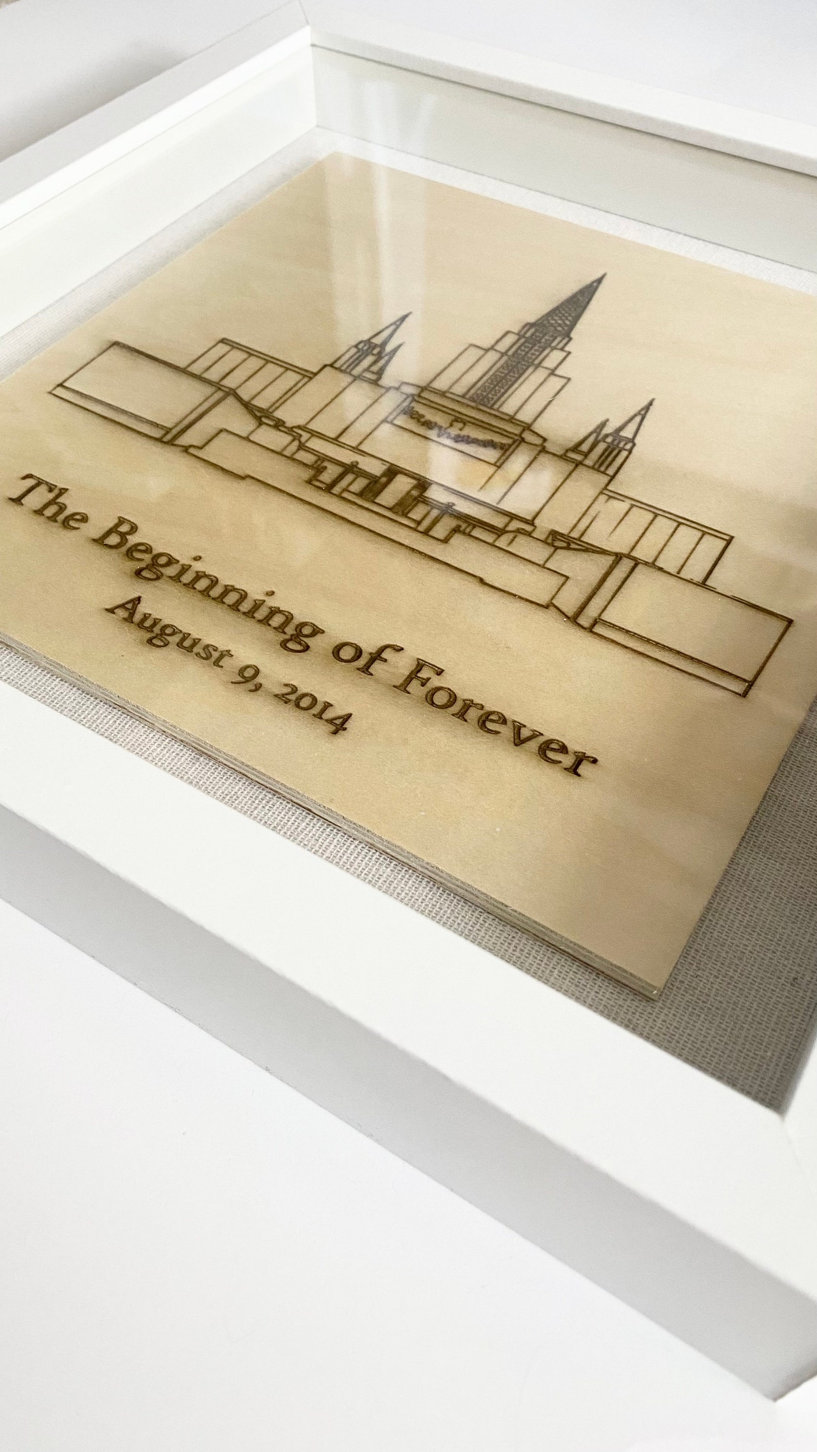 Custom Temple Engraved Wedding Gift LDS Wedding Temple Picture Wood ...