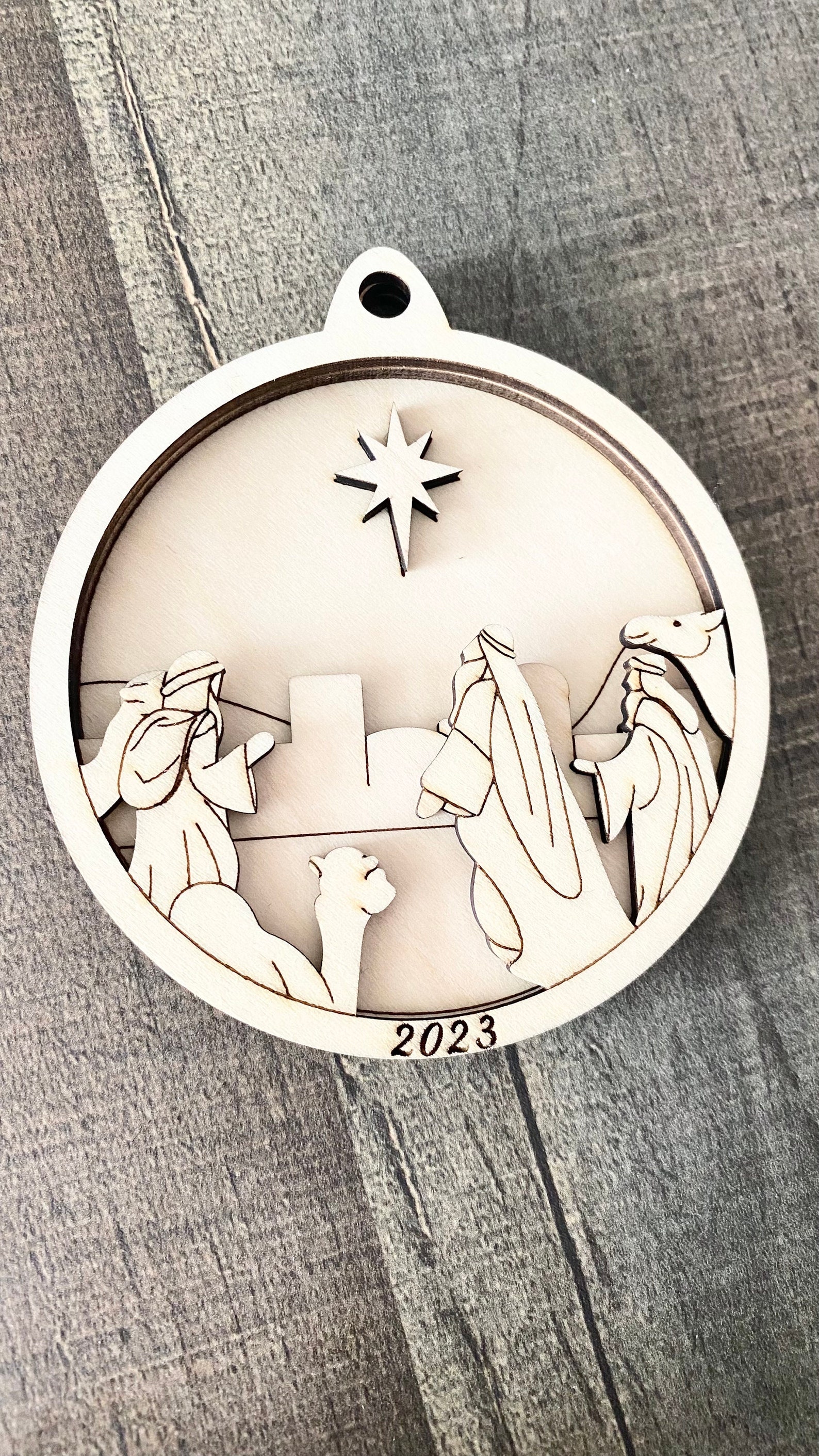 3D Nativity Ornament Wooden Craft Set Christmas Manger Scene Ornament ...