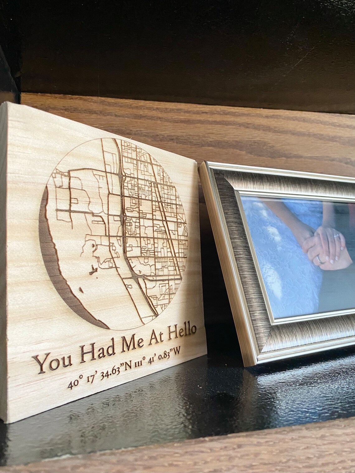 Laser Engraved Wood Map Gift Wedding Gift Newly Wed Couple Gift Custom ...