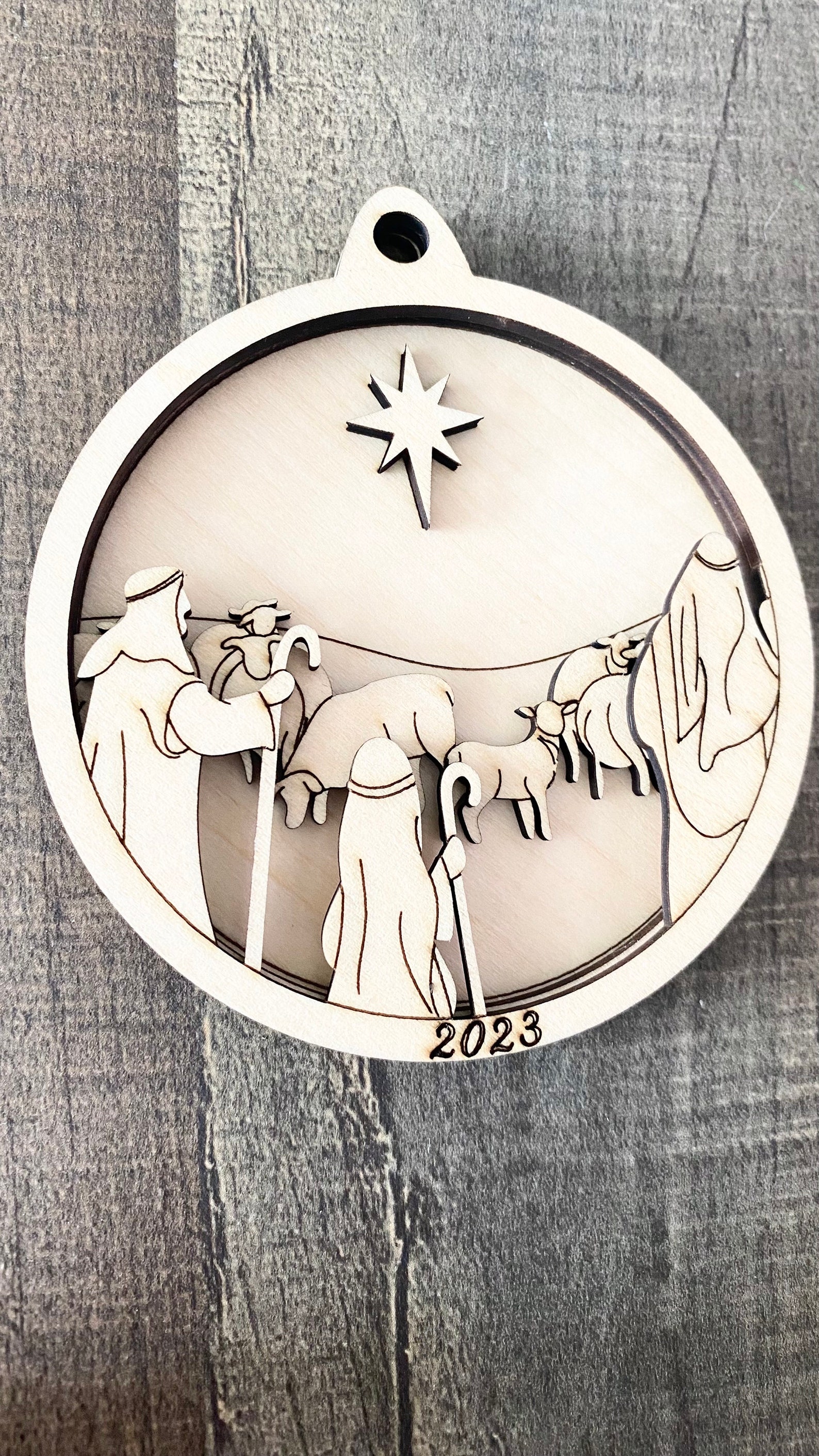 3D Nativity Ornament Wooden Craft Set Christmas Manger Scene Ornament ...