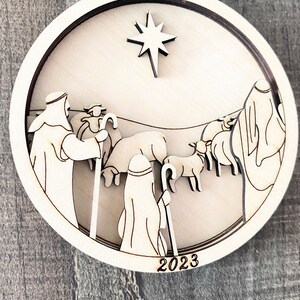 3D Nativity Ornament Wooden Craft Set Christmas Manger Scene Ornament ...