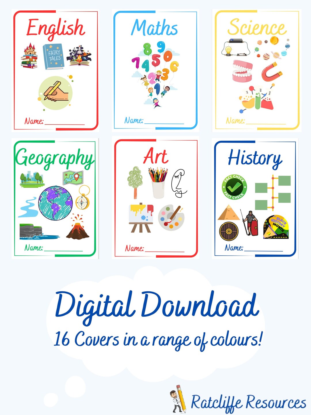 Exercise Book Covers - Primary School - Printable - Etsy