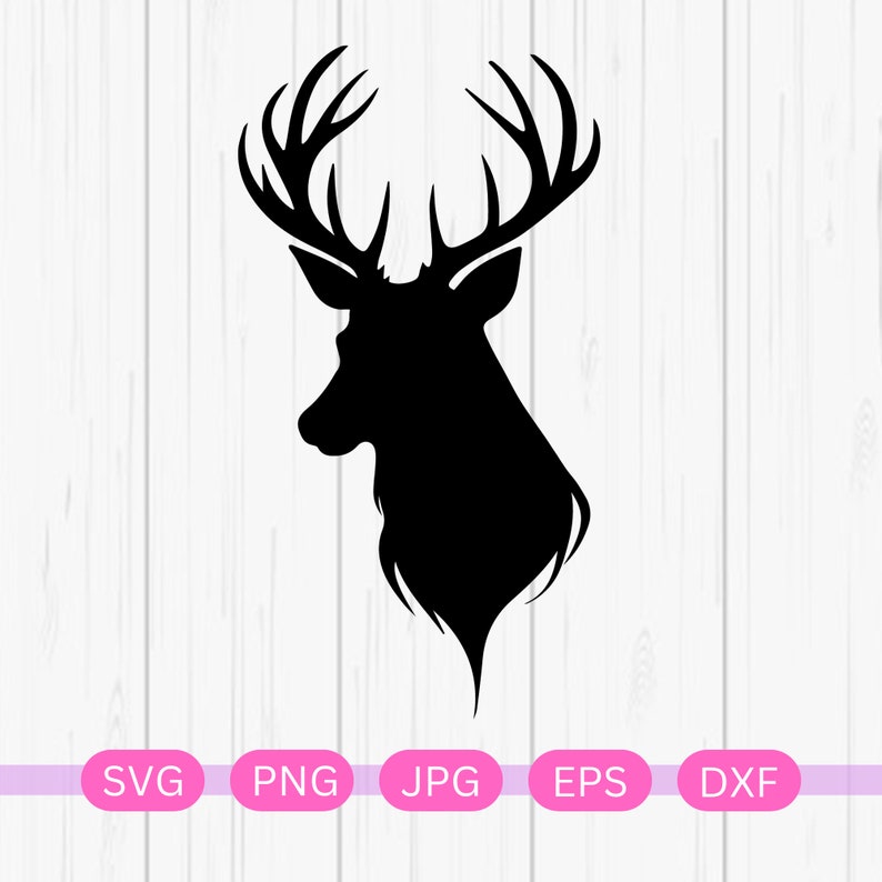 Deer Head SVG, Buck Svg, Deer Head Clipart, Deers Svg, Hunting Svg, Cut File Files for Cricut ...
