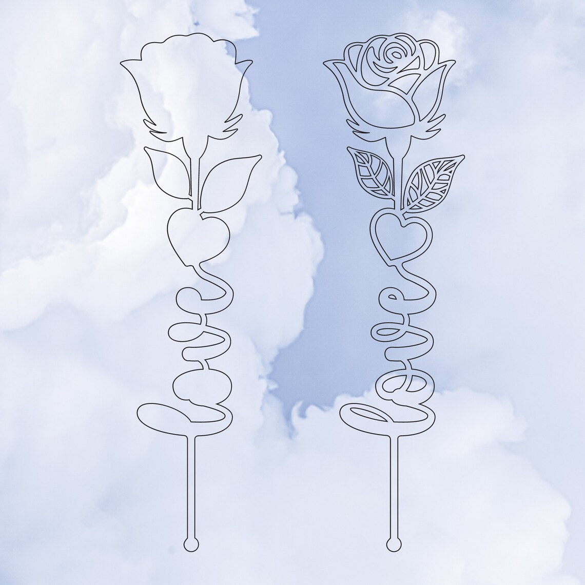 Rose Laser Cut File, Layered Rose Cut Files, Mom Rose Laser Cut File ...