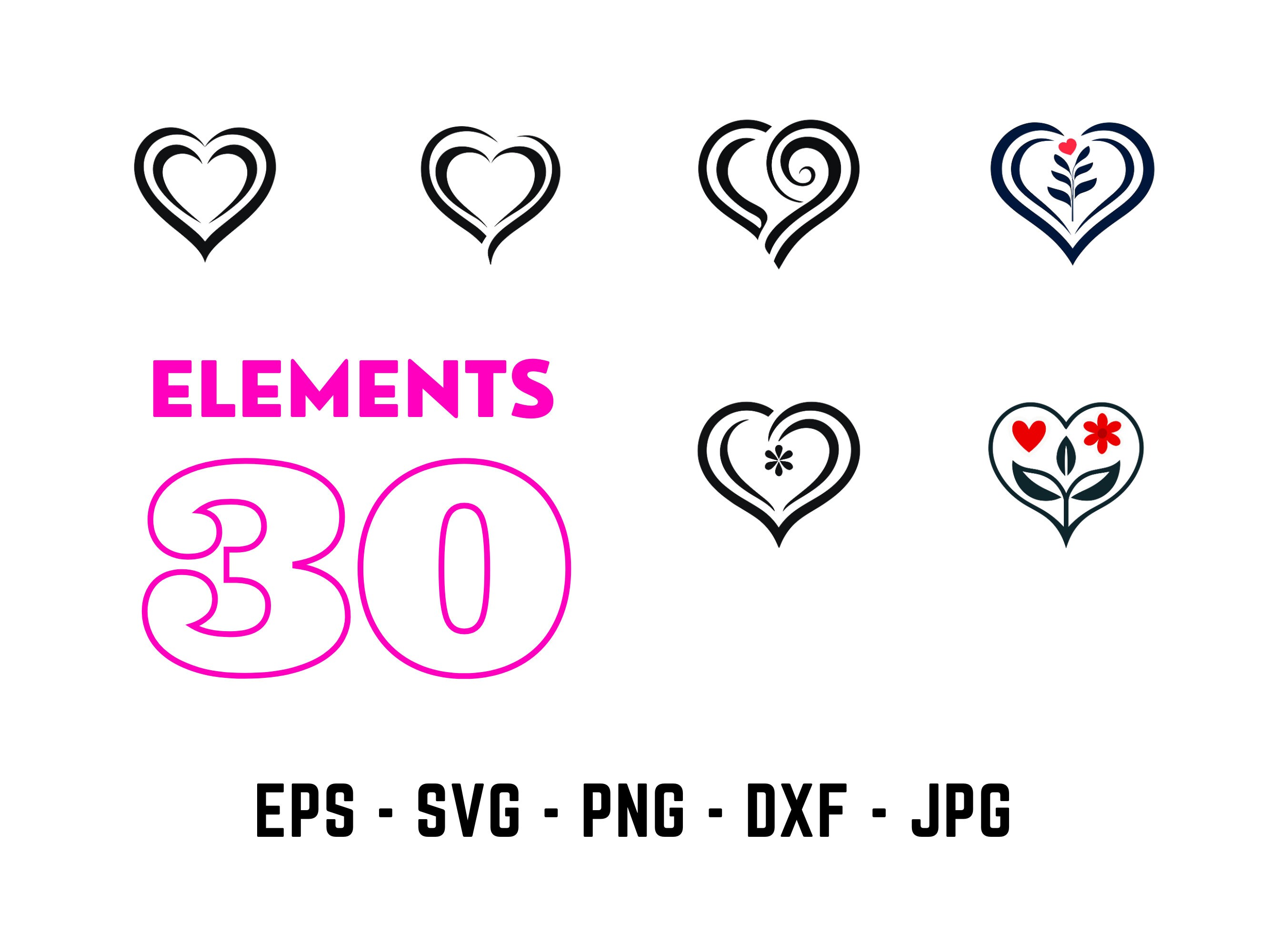 Heart Svg Bundle Hearts Svg, Love Svg, Cute Heart Cut Files, Heart ...