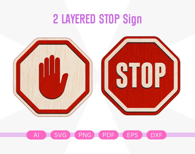Stop Sign Svg, Layered Stop Sing Cut Files, Stop Sign Laser Cut File ...