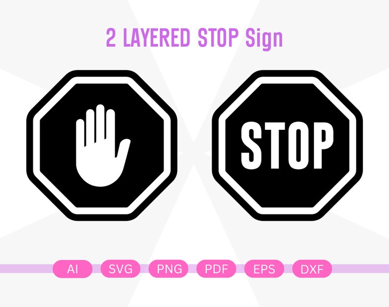 Stop Sign Svg, Layered Stop Sing Cut Files, Stop Sign Laser Cut File ...