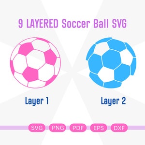 Soccer Ball SVG Bundle: Monogram, Heart, Flame Designs (digital ...