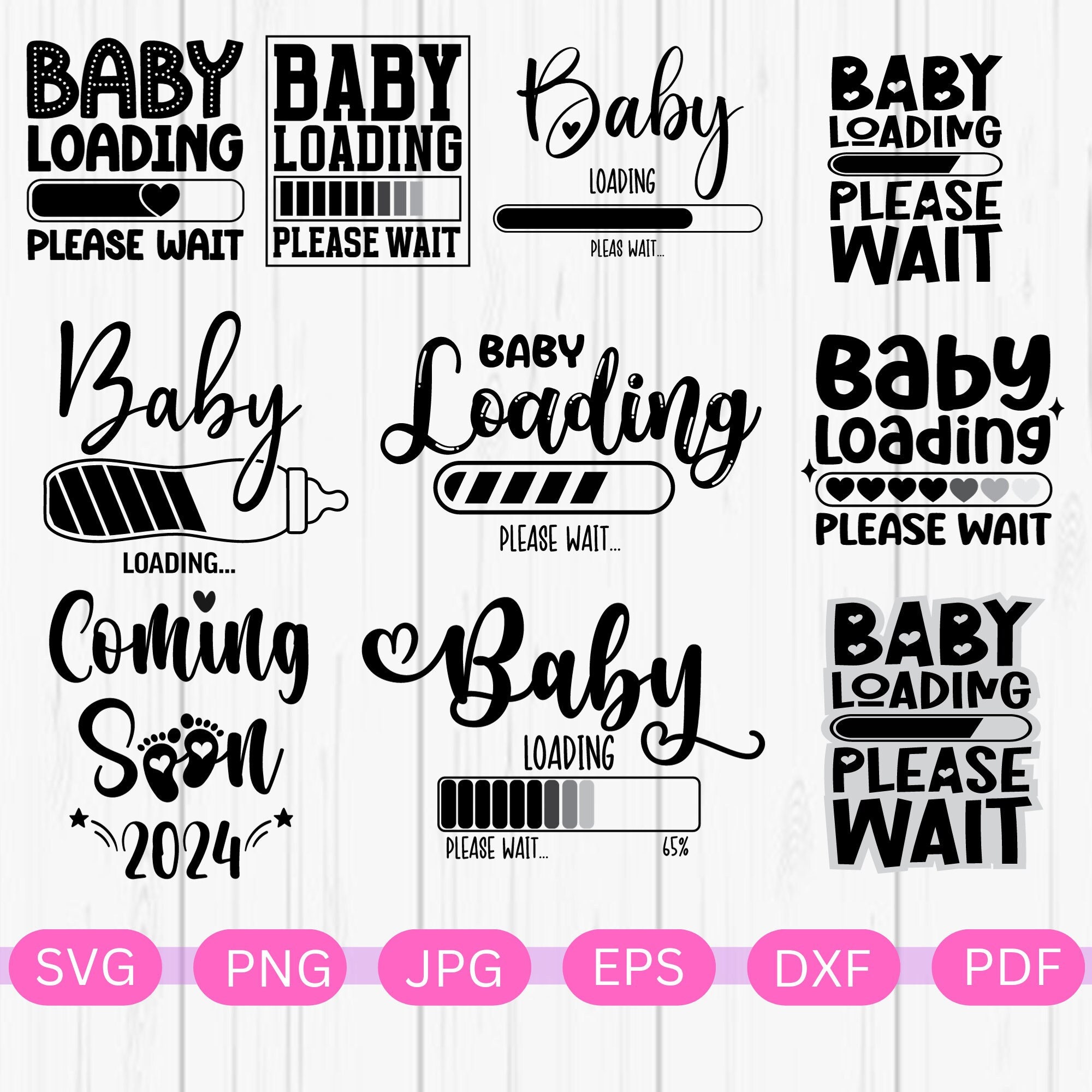Baby Loading Svg, Baby Announcement Png, Baby Shower Svg, Pregnancy Png ...