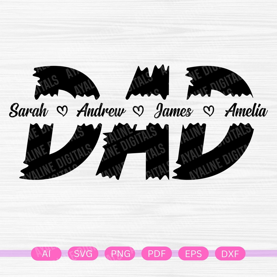 Dad Split Name SVG, Father's Day Gift, Dad Monogram Split Png, Dad Svg ...