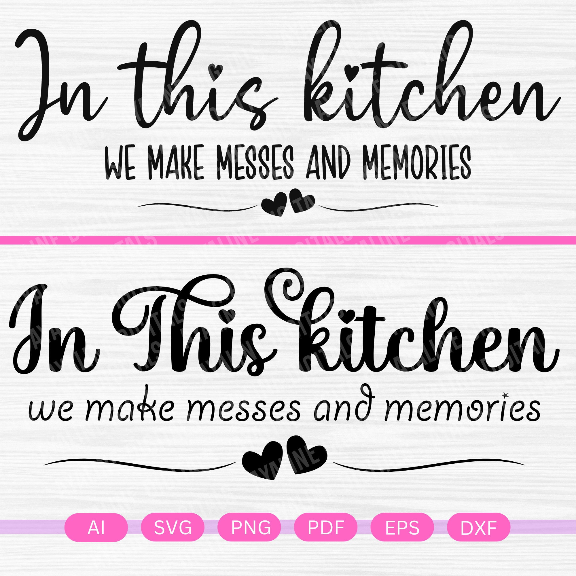In This Kitchen We Make Messes and Memories SVG - Kitchen Quote ...