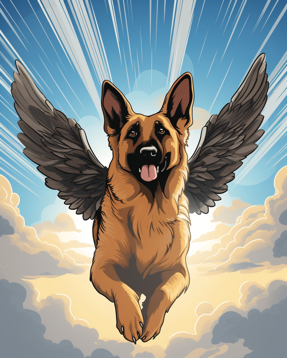 German Shepherd With Angel Wings - Etsy