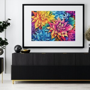 Abstract Colorful Flowers - Etsy